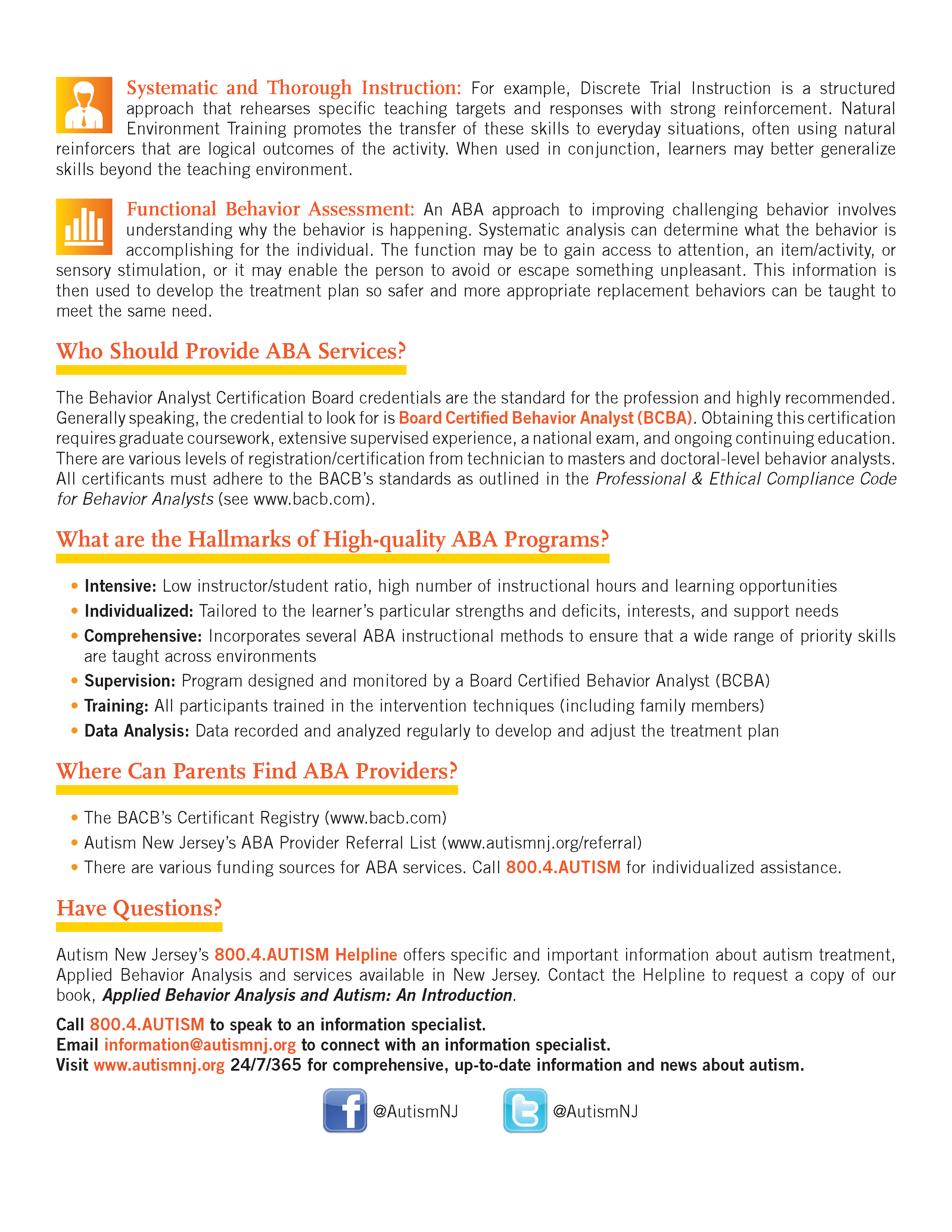 ABA Fact Sheet – Behavioral Pediatrics Resource Center